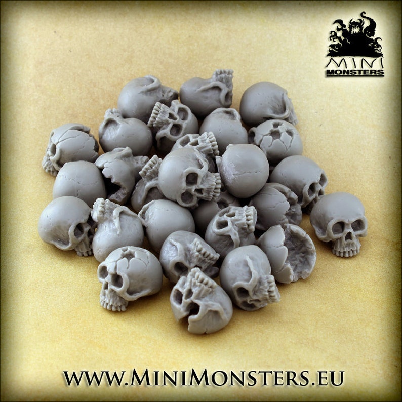 Resin Skull Markers - Fantasy Wargaming Terrain, Dnd, Skull Tokens ...