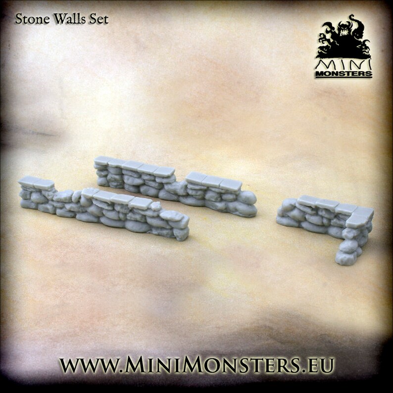 STONE WALLS - 28mm 32mm Scale | Dungeons and Dragons | Dnd Terrain ...