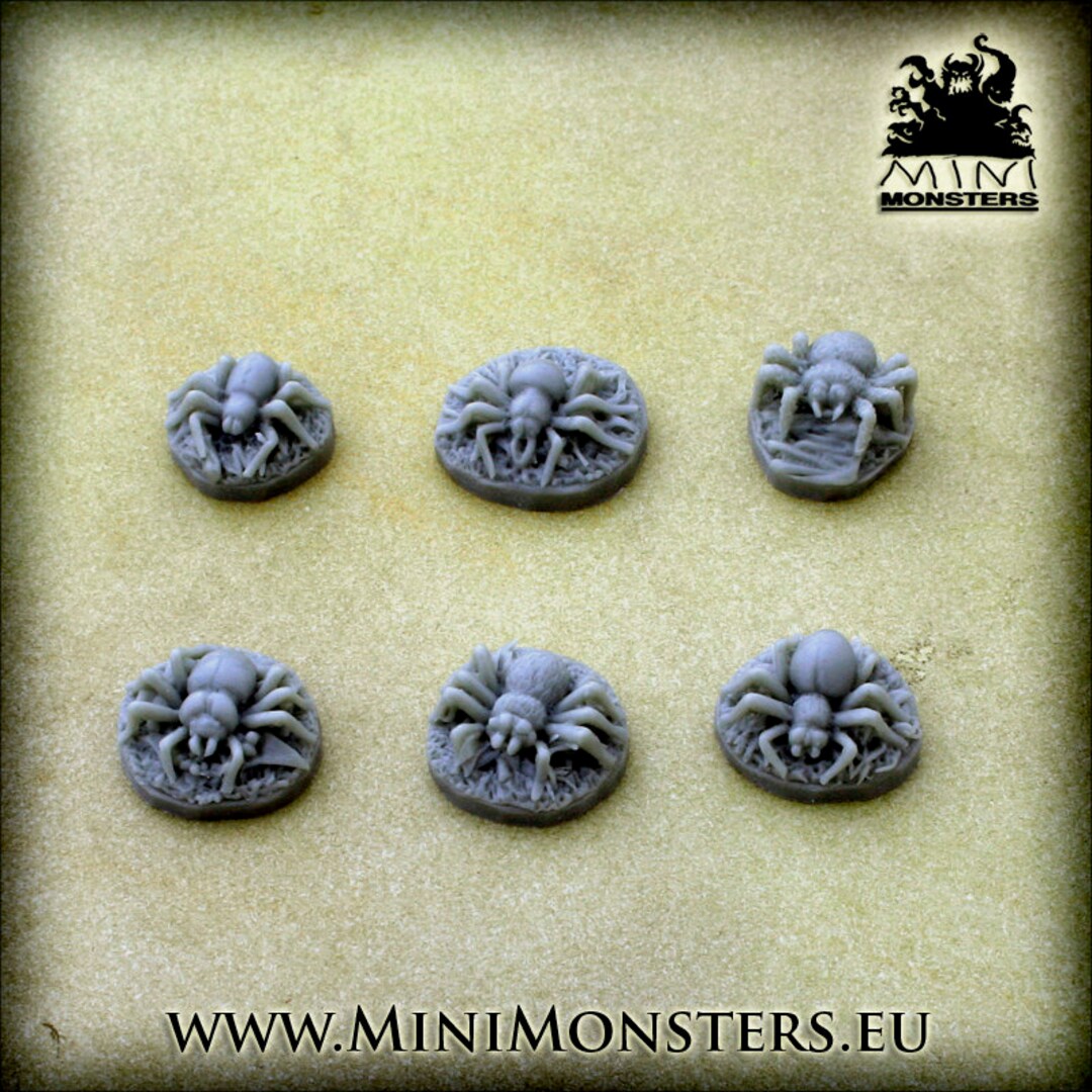 SPIDERS 28mm 32mm Scale Dungeons and Dragons Dnd Models Fantasy Resin ...