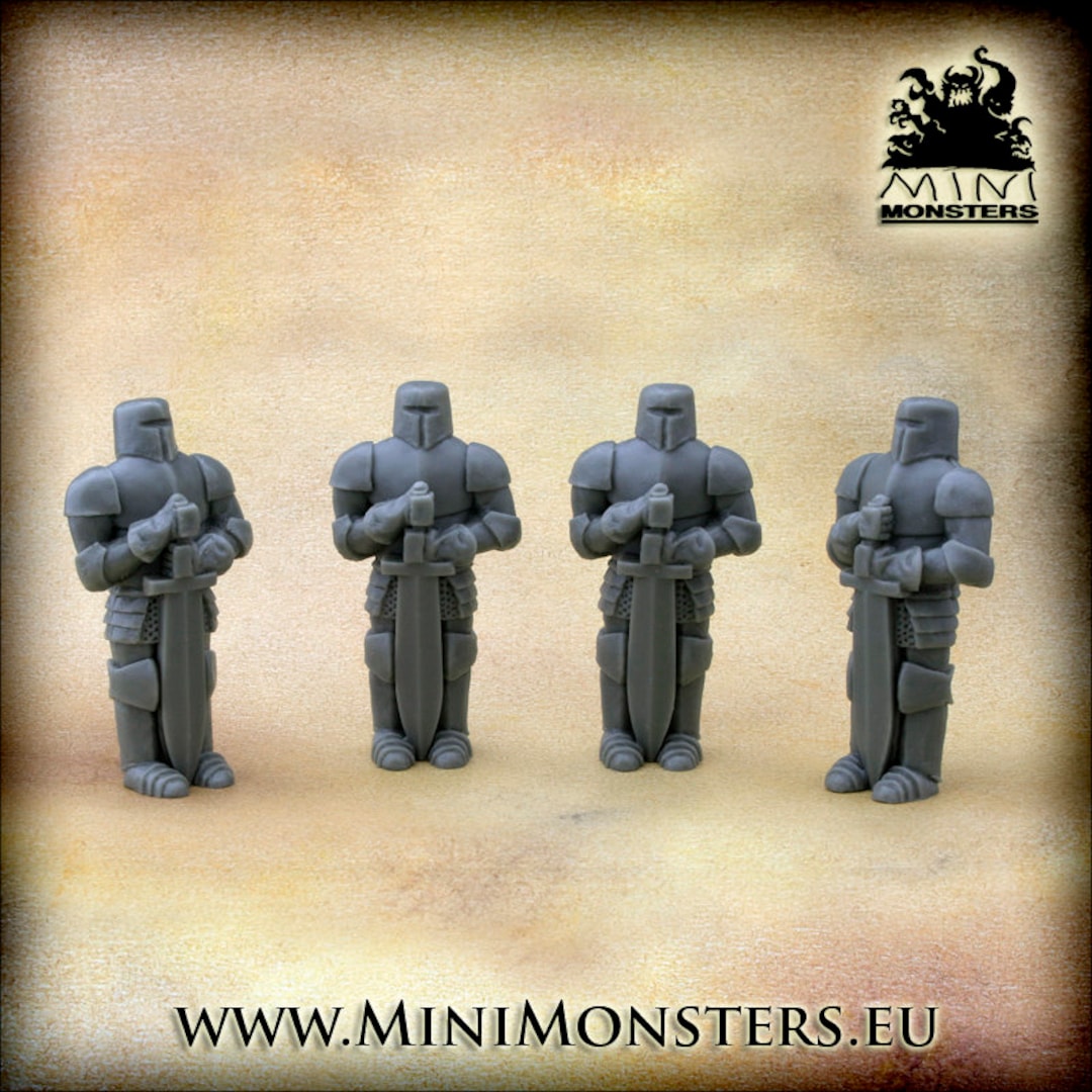 STATUE OF KNIGHTS 28mm 32mm Scale Dungeons and Dragons Dnd Terrain ...