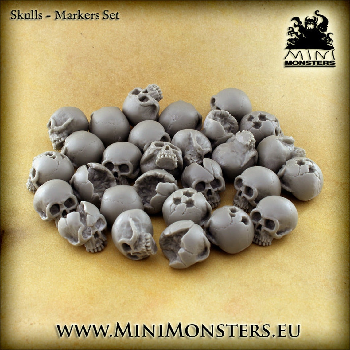 Resin Skull Markers - Fantasy Wargaming Terrain, Dnd, Skull Tokens ...