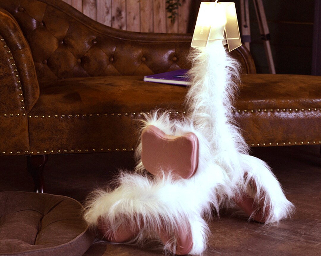 White Furry Cat Floor Lamp Cat Lighting Girl Nursery Furry - Etsy