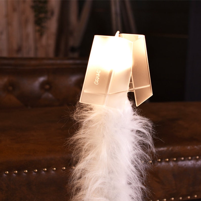 White Furry Cat Floor Lamp Cat Lighting Girl Nursery Furry - Etsy