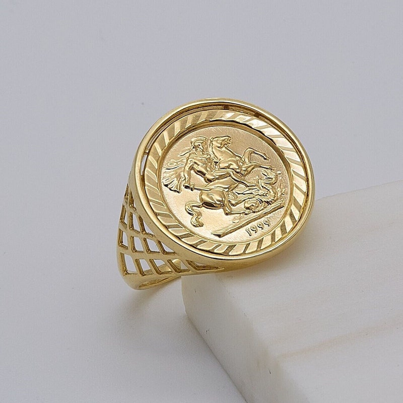 Buy Mens Gold Sovereign Rings Online In India - Etsy India