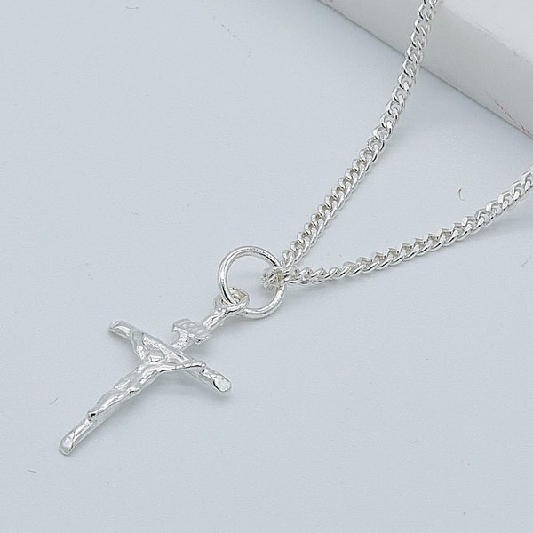 Small Silver Chain Cross - Etsy