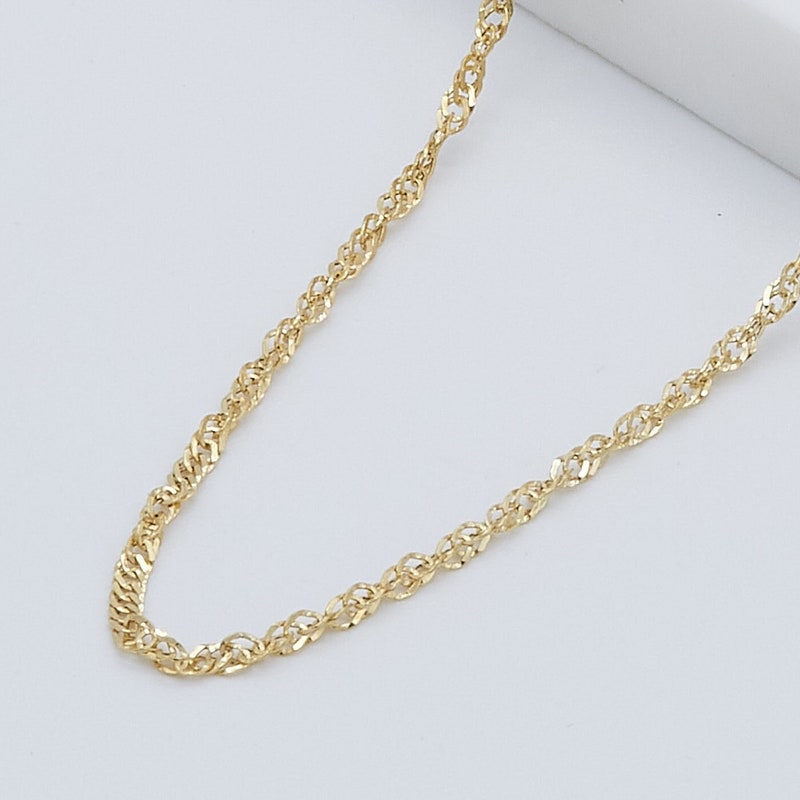 9k Twist Gold Chain - Etsy