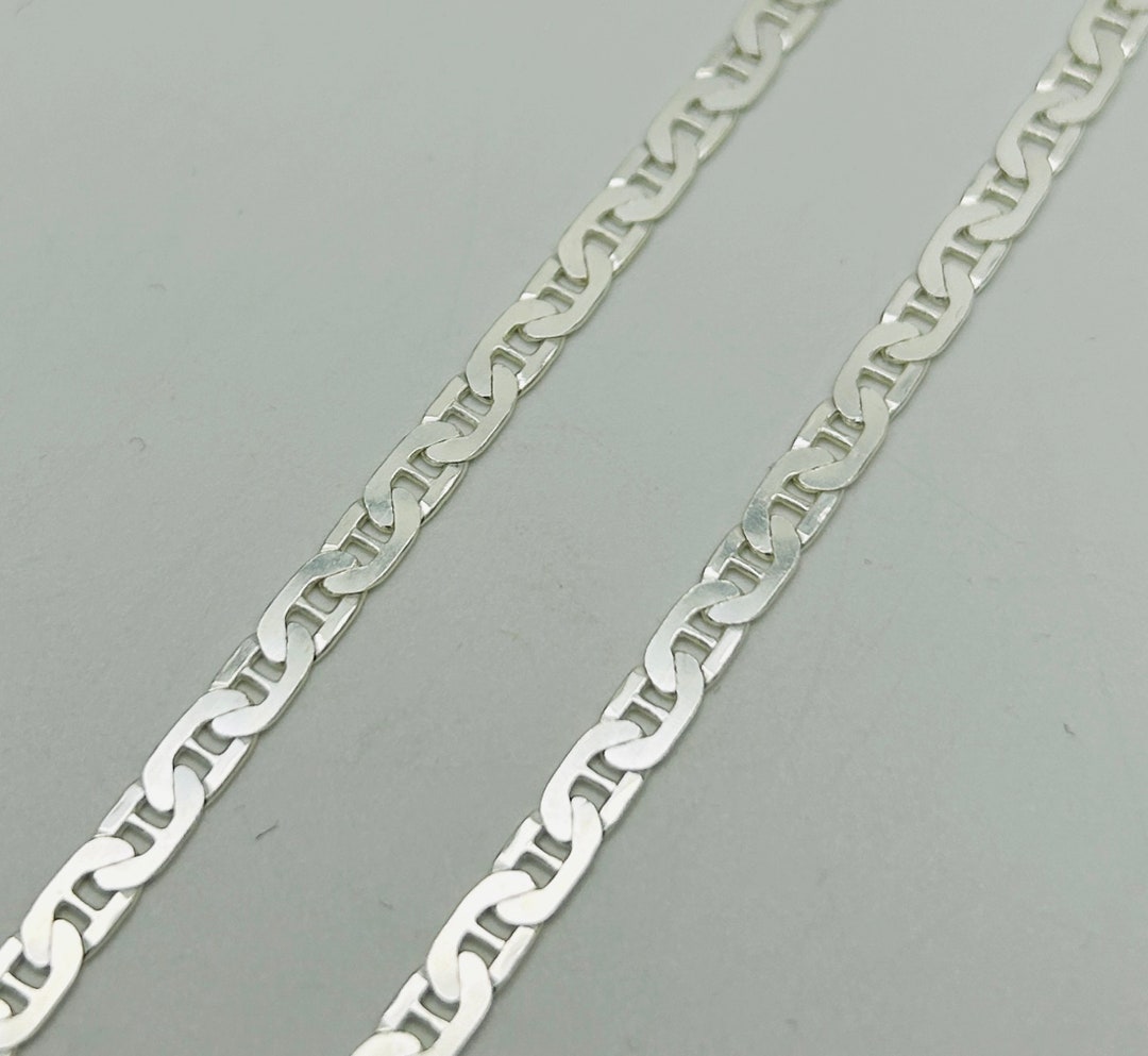 Genuine 925 Sterling Silver 4mm Anchor Chain | Flat Anchor Link ...