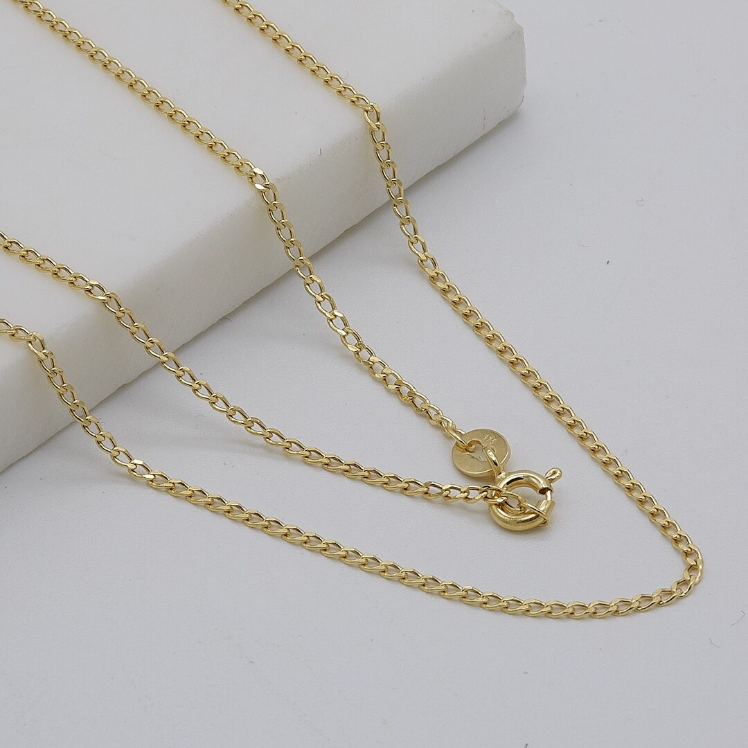375 9ct Yellow Gold 1.5mm Curb Chain | Classic Curb Chain | Ligth ...