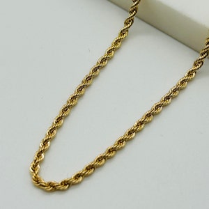 Genuine 9ct Yellow Gold Rope Chain | 2mm Twisted Rope Chain | Men ...
