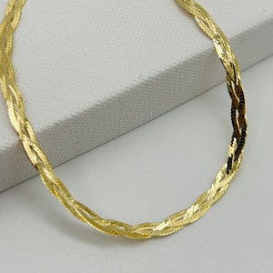 Genuine 9ct Yellow Gold 4.5MM Snake Chain Necklace | Knitted Snake ...
