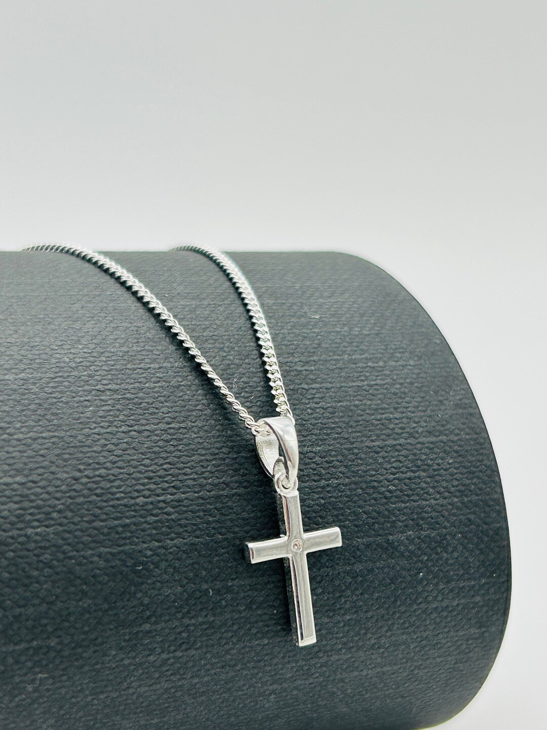 Genuine 925 Sterling Silver Plain Cross Necklace | CZ Small Cross ...