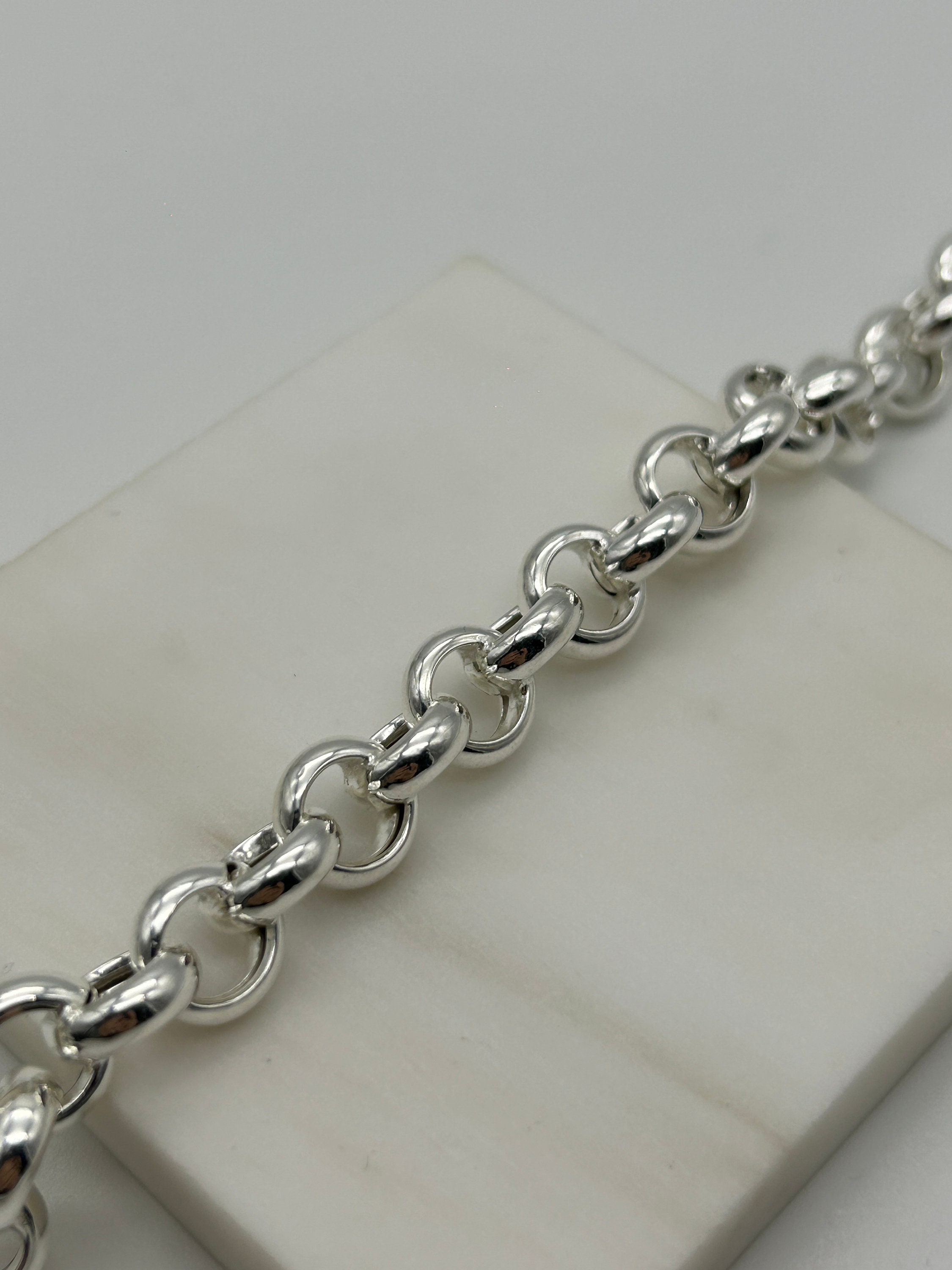 925 Sterling Silver 10MM Round Belcher Chain | Chunky Belcher Necklace ...