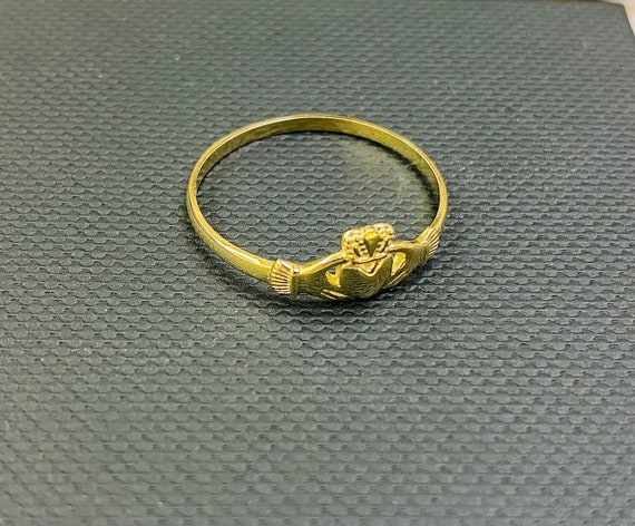 Genuine 9ct Yellow Gold Claddagh Ring 375 Hallmarked Gold Irish Claddagh Plain Ring Brand New G S All Sizes Gift for Her Etsy