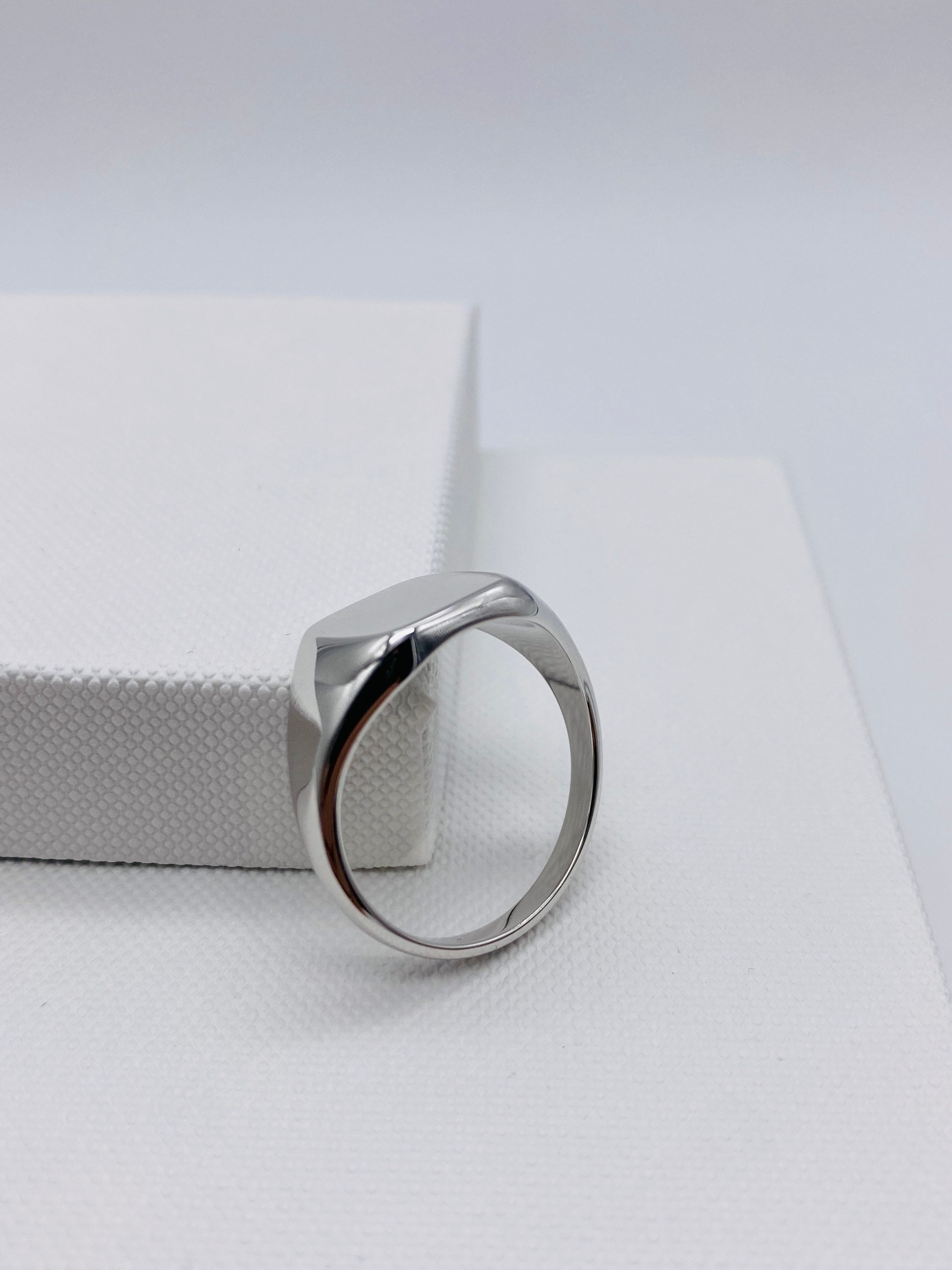 925 Sterling Silver Square Signet Ring | Men 12mm Square Shape Ring ...