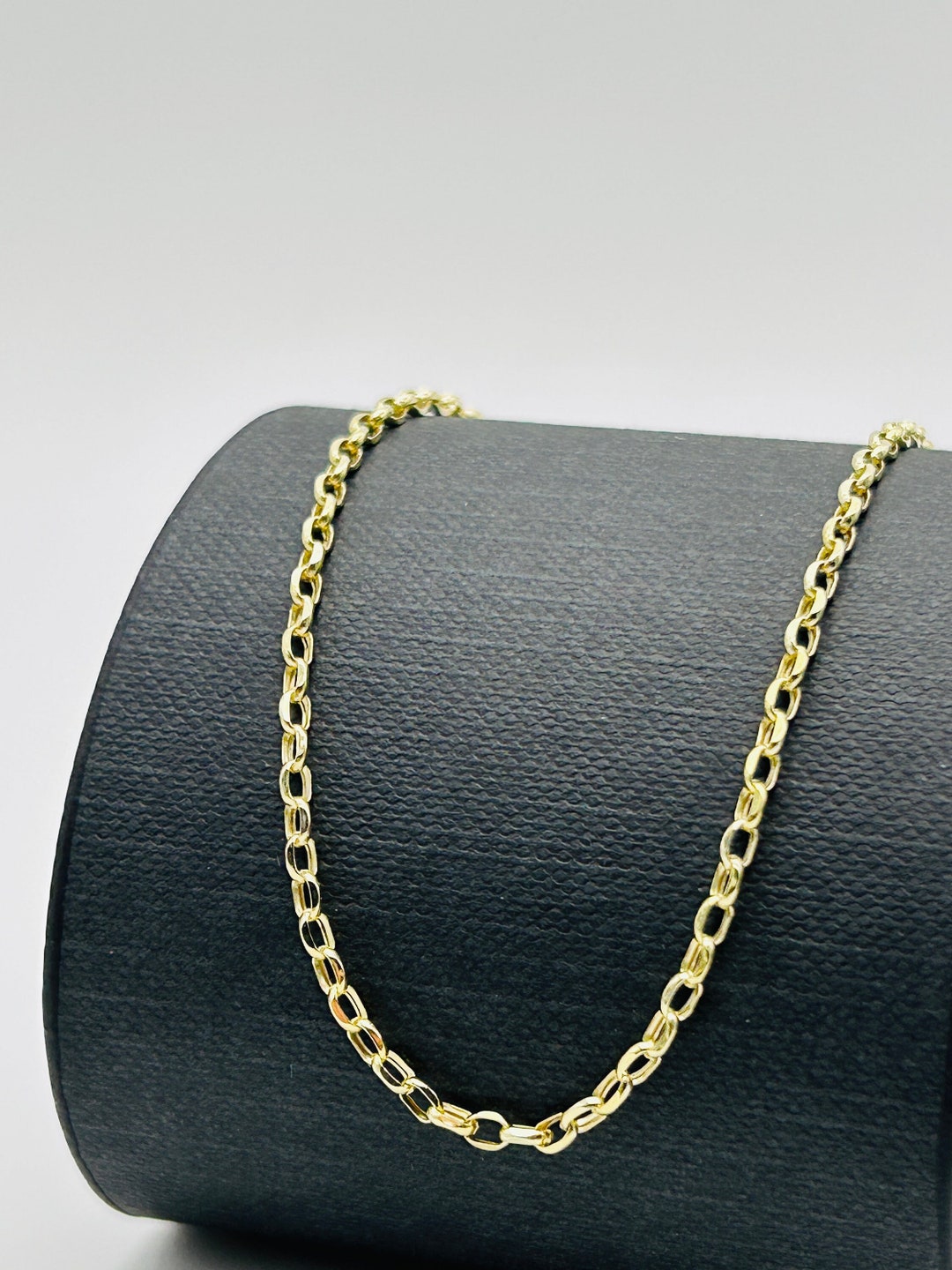 Genuine 9ct Yellow Gold 2mm Belcher Chain | Men&women Oval Belcher ...
