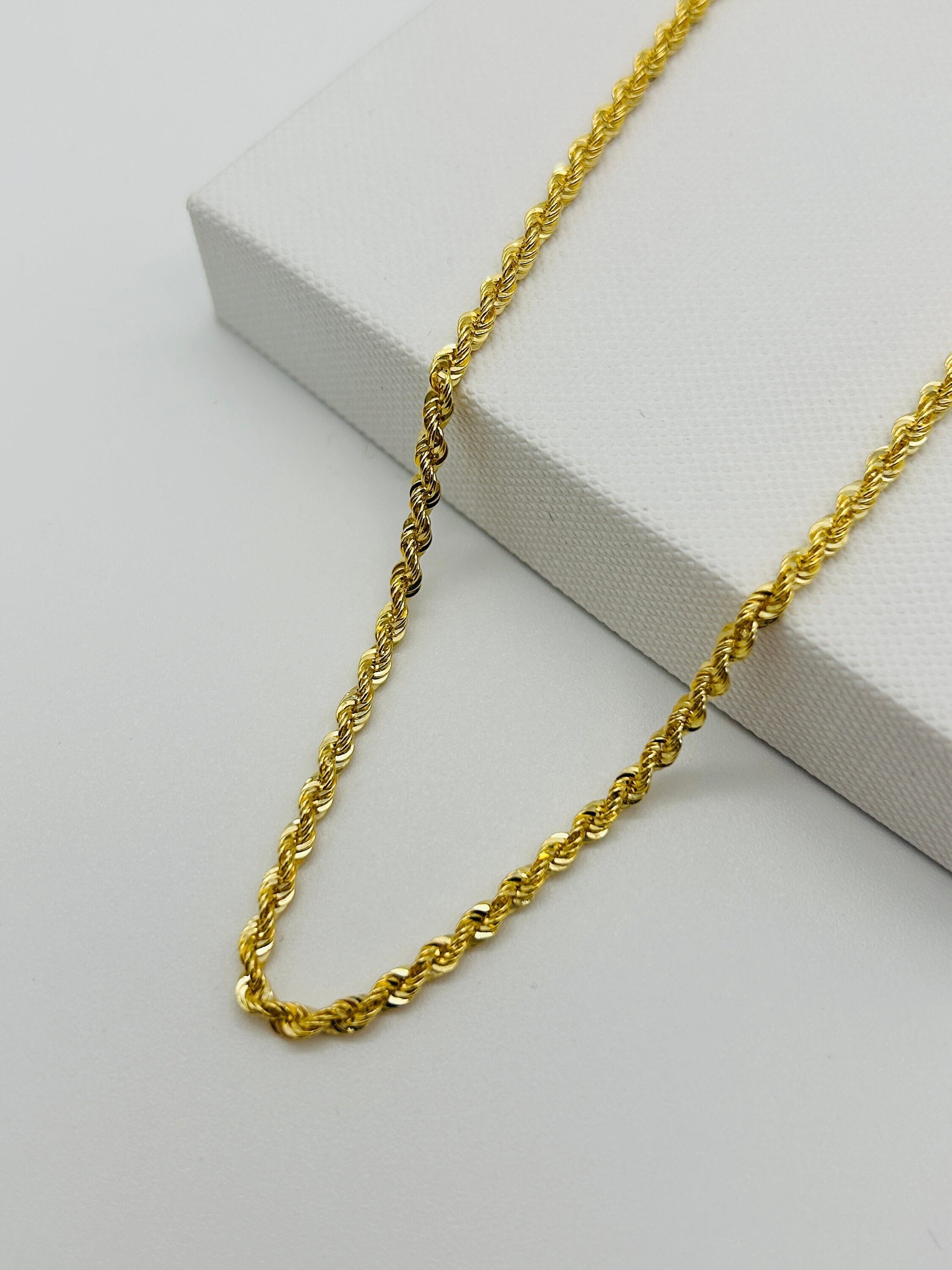 Genuine 9ct Yellow Gold 3mm Rope Chain | Men&women Twisted Rope ...
