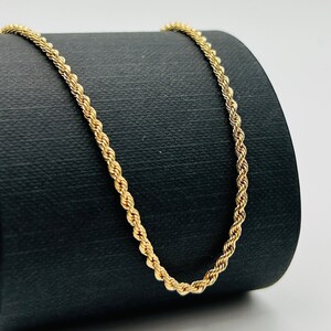 Genuine 9ct Yellow Gold Rope Chain | 2mm Twisted Rope Chain | Men ...
