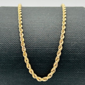 Genuine 9ct Yellow Gold Rope Chain | 2mm Twisted Rope Chain | Men ...