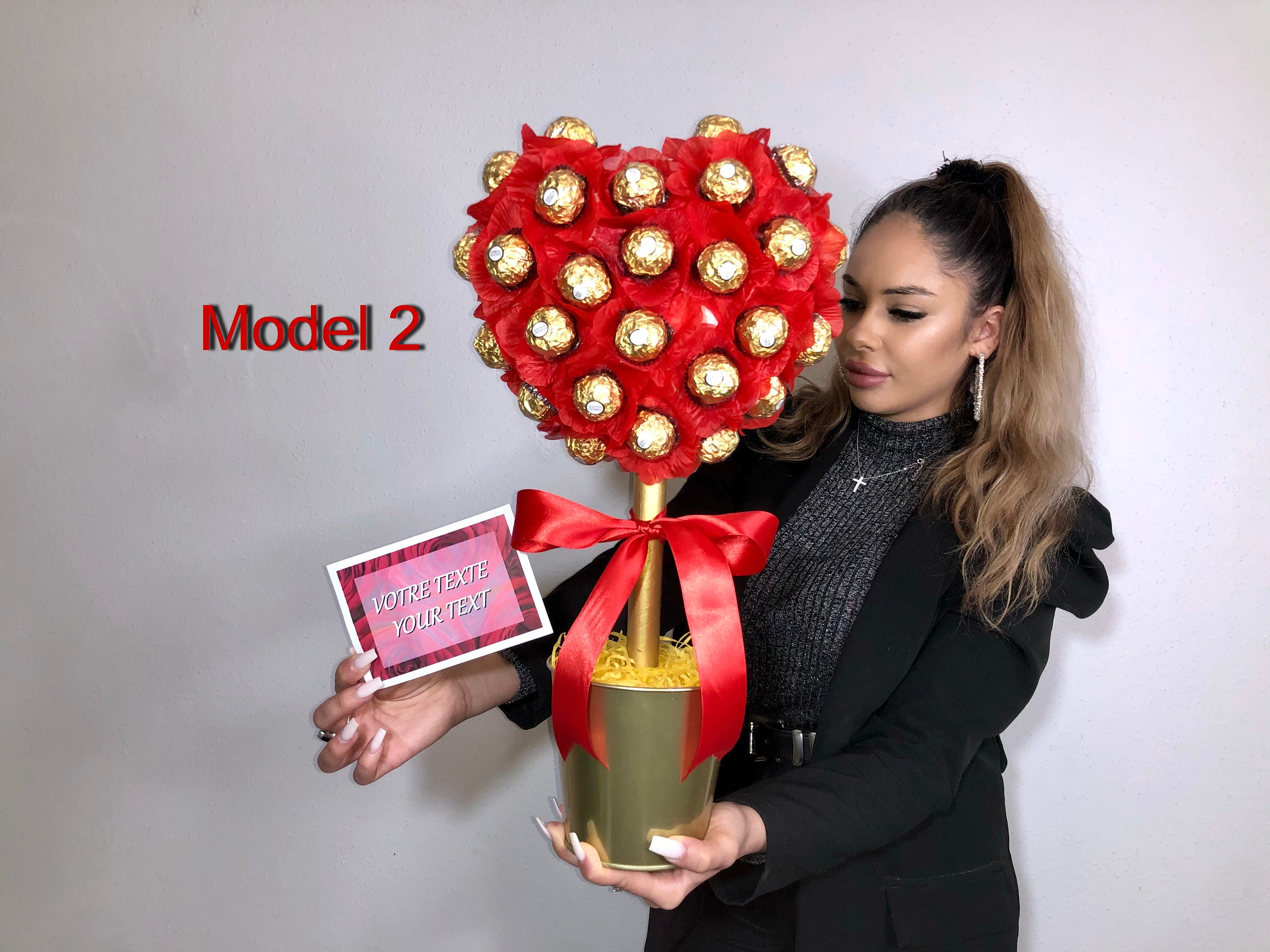 Ferrero Rocher Heart Tree & Personalized Card Bouquet of Chocolates ...