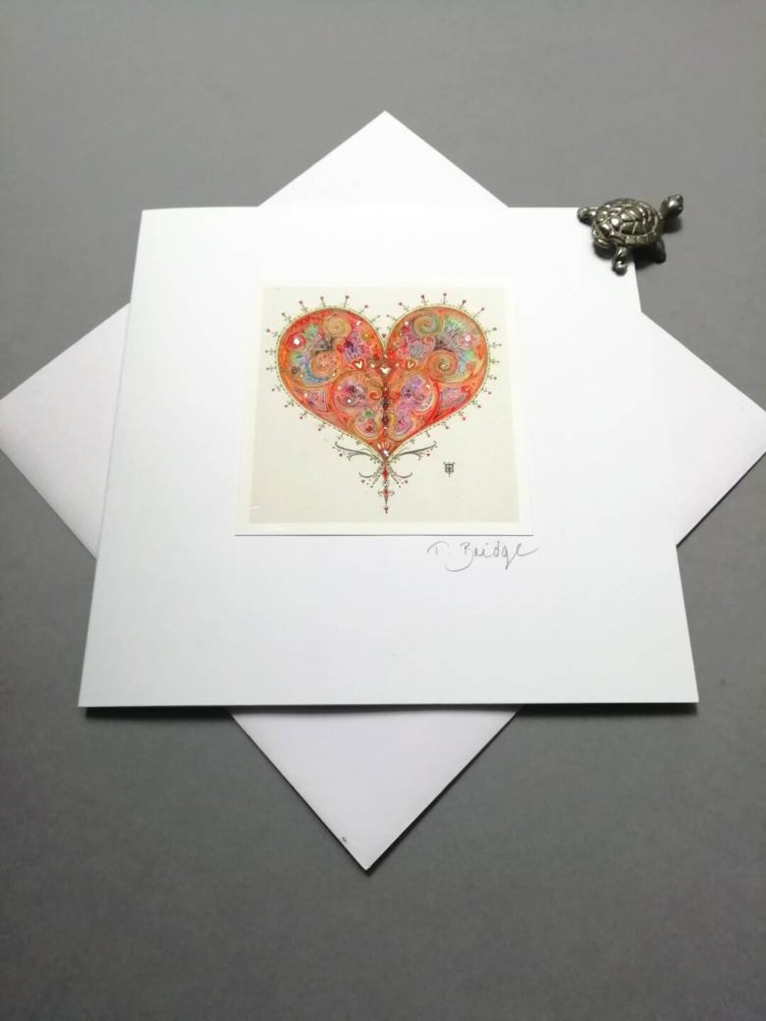 HANDMADE CARD - Heart. Handmade. Sparkle. Blank. 14x14cm. 290gms ...