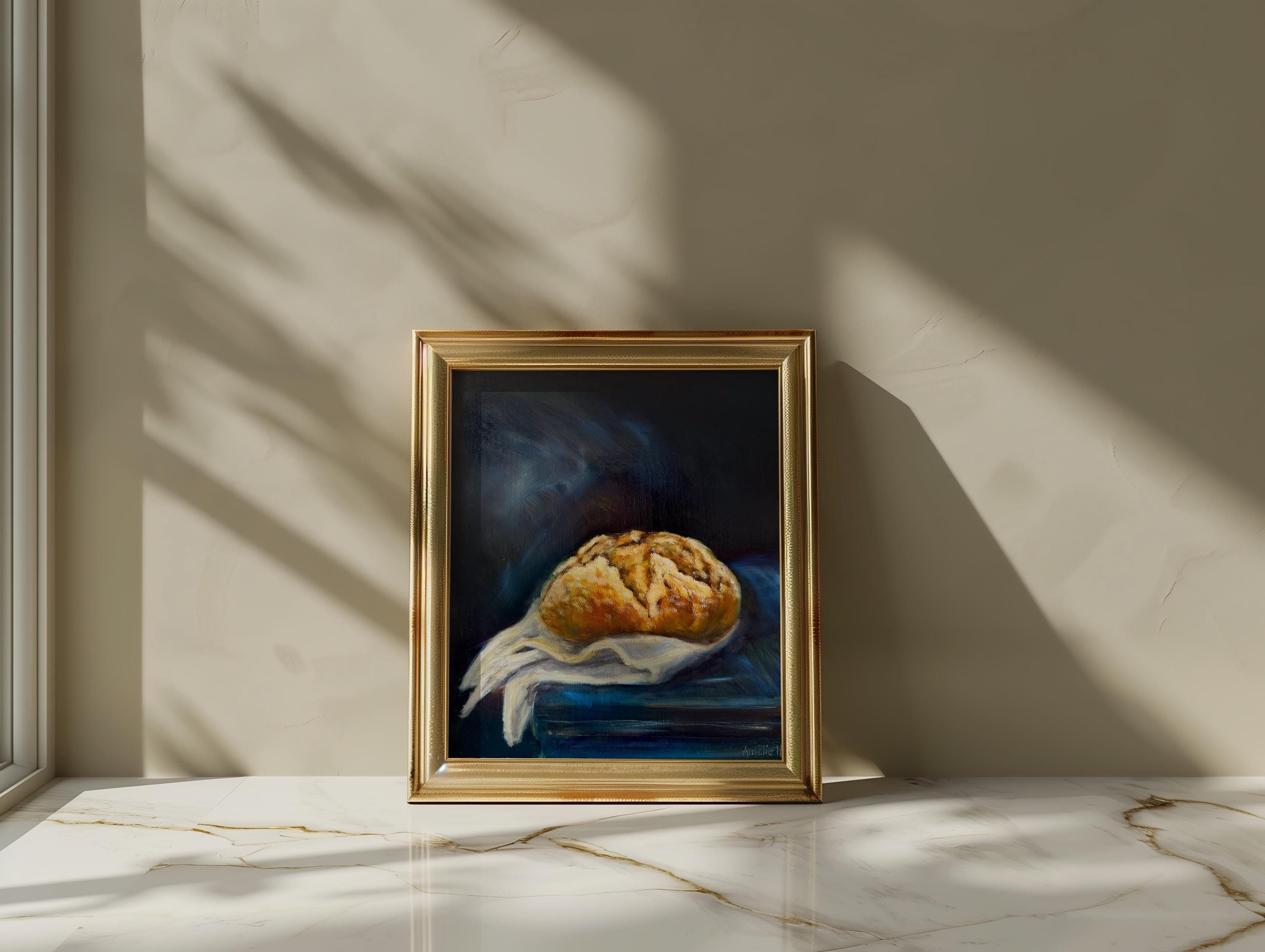 Loaf of Bread Original Oil Painting - Kitchen Art - Cottage Decor - Etsy