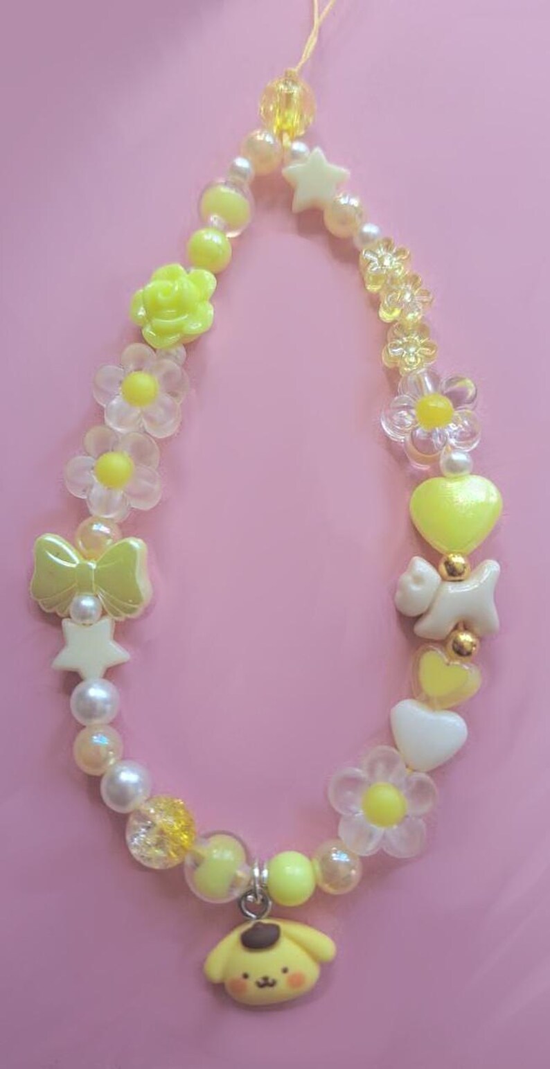 Handmade Sanrio Beaded Phone Charm Hello Kitty Keroppi Pompompurin My ...