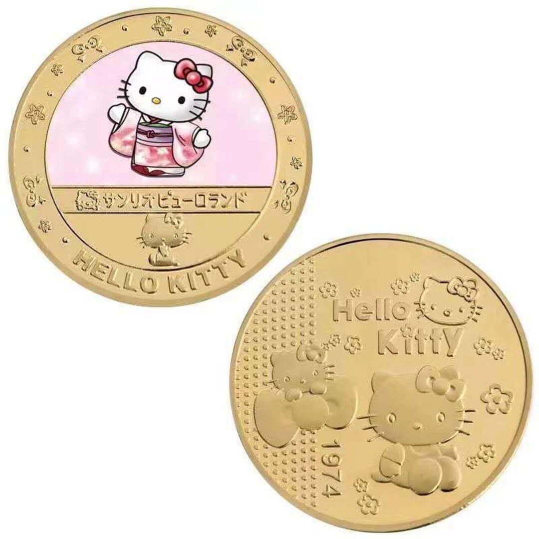 Hello Kitty Kimono Sanrio Commemorative Japanese Gold Tone Coin With ...