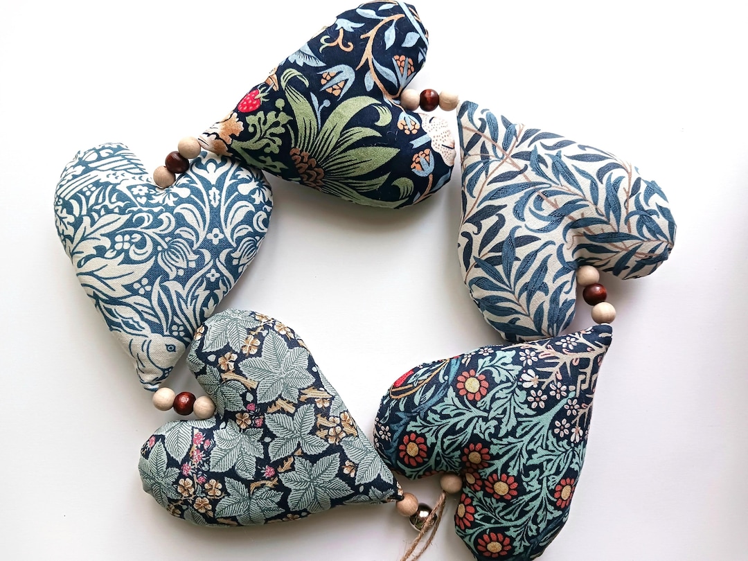 William Morris Fabrics Hanging Heart String Garland - Etsy