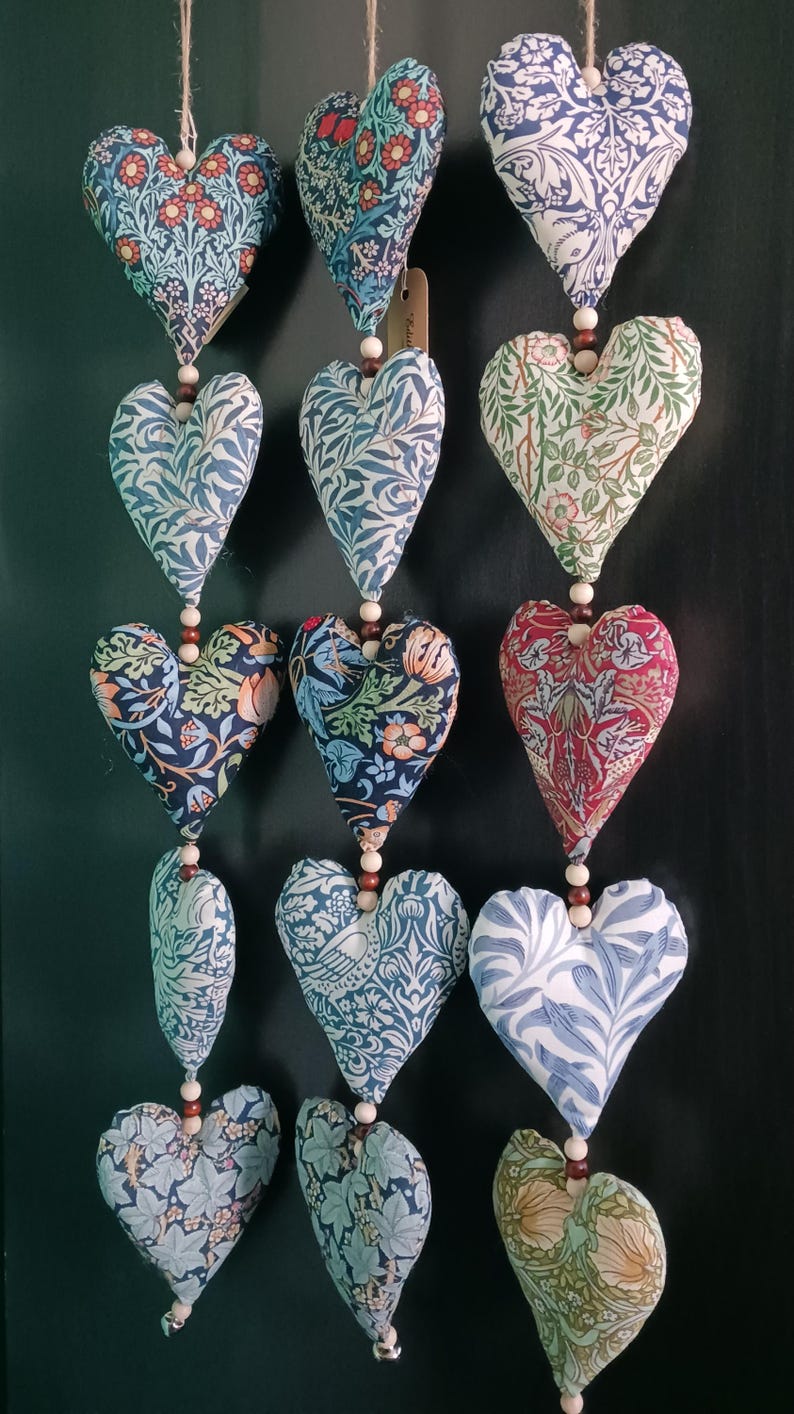 William Morris Fabrics Hanging Heart String Garland - Etsy