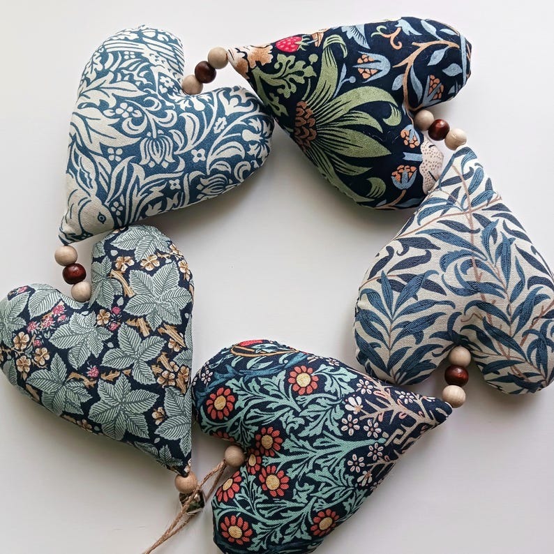 William Morris Fabrics Hanging Heart String Garland - Etsy