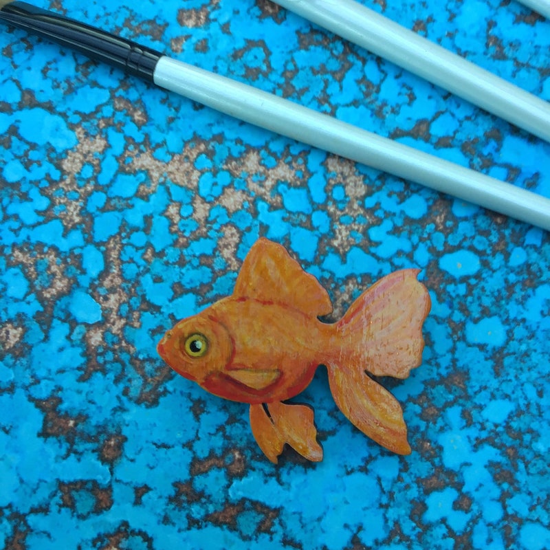 Goldfish Pin - Etsy