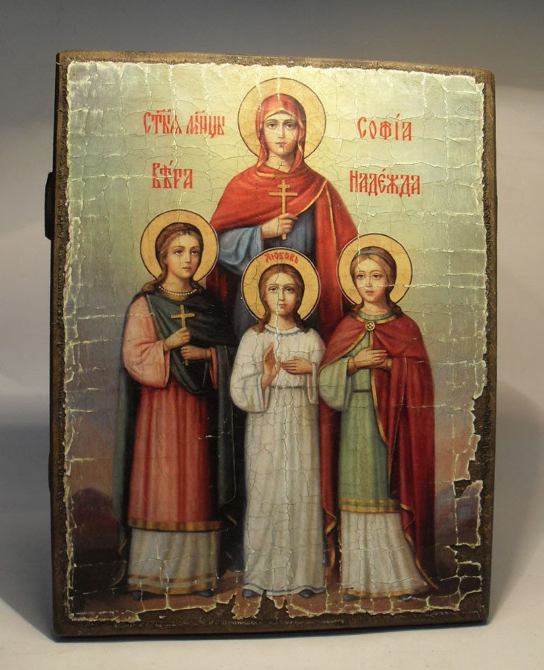 Saints Faith, Hope, Love and Their Mother Sophia, Handmade Copy of the ...