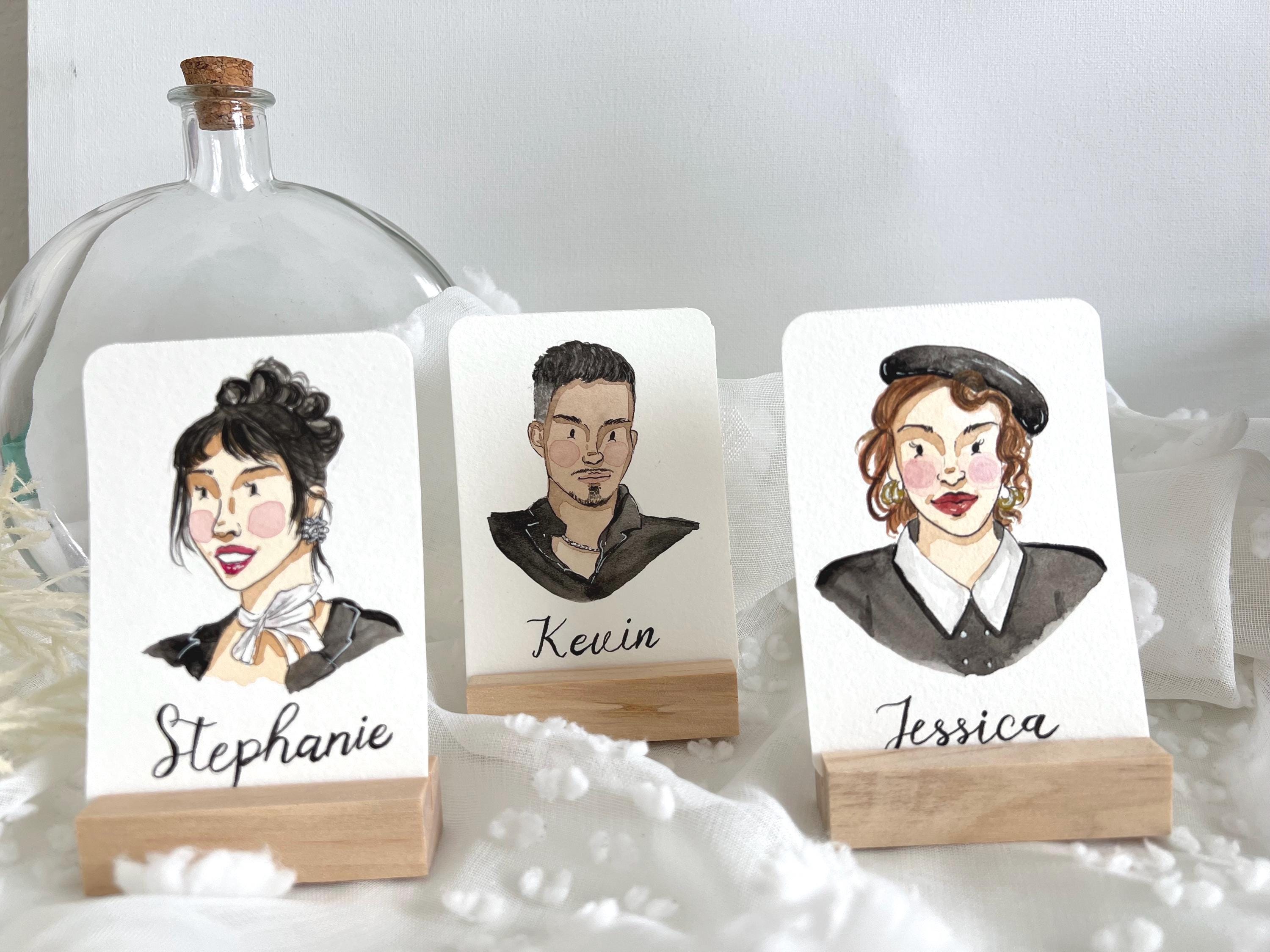 Custom Guest Portraits | Personalized Guests Place Card | Custom ...