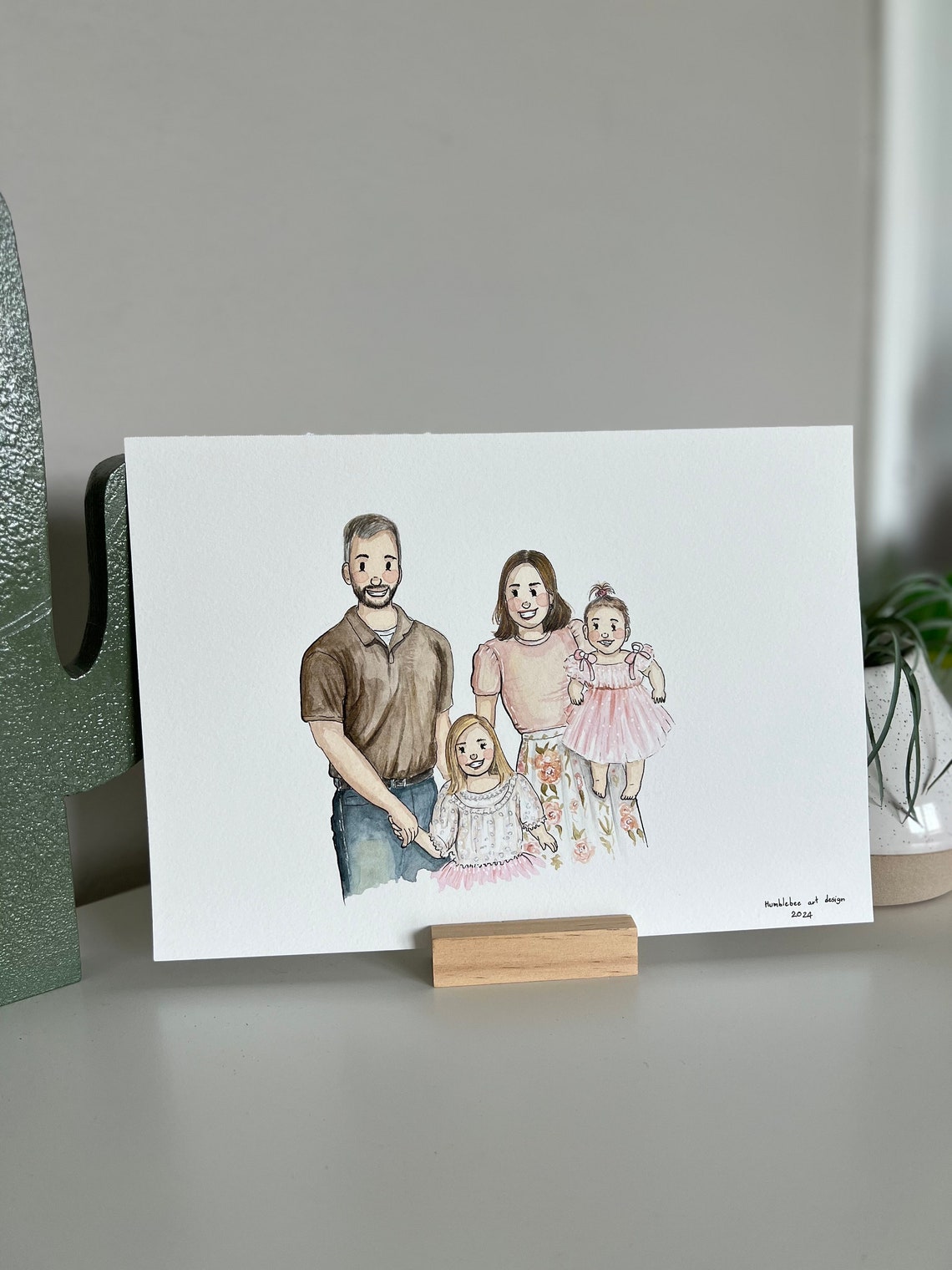 Custom Hand Painted Family Portrait Watercolor Illustration ...