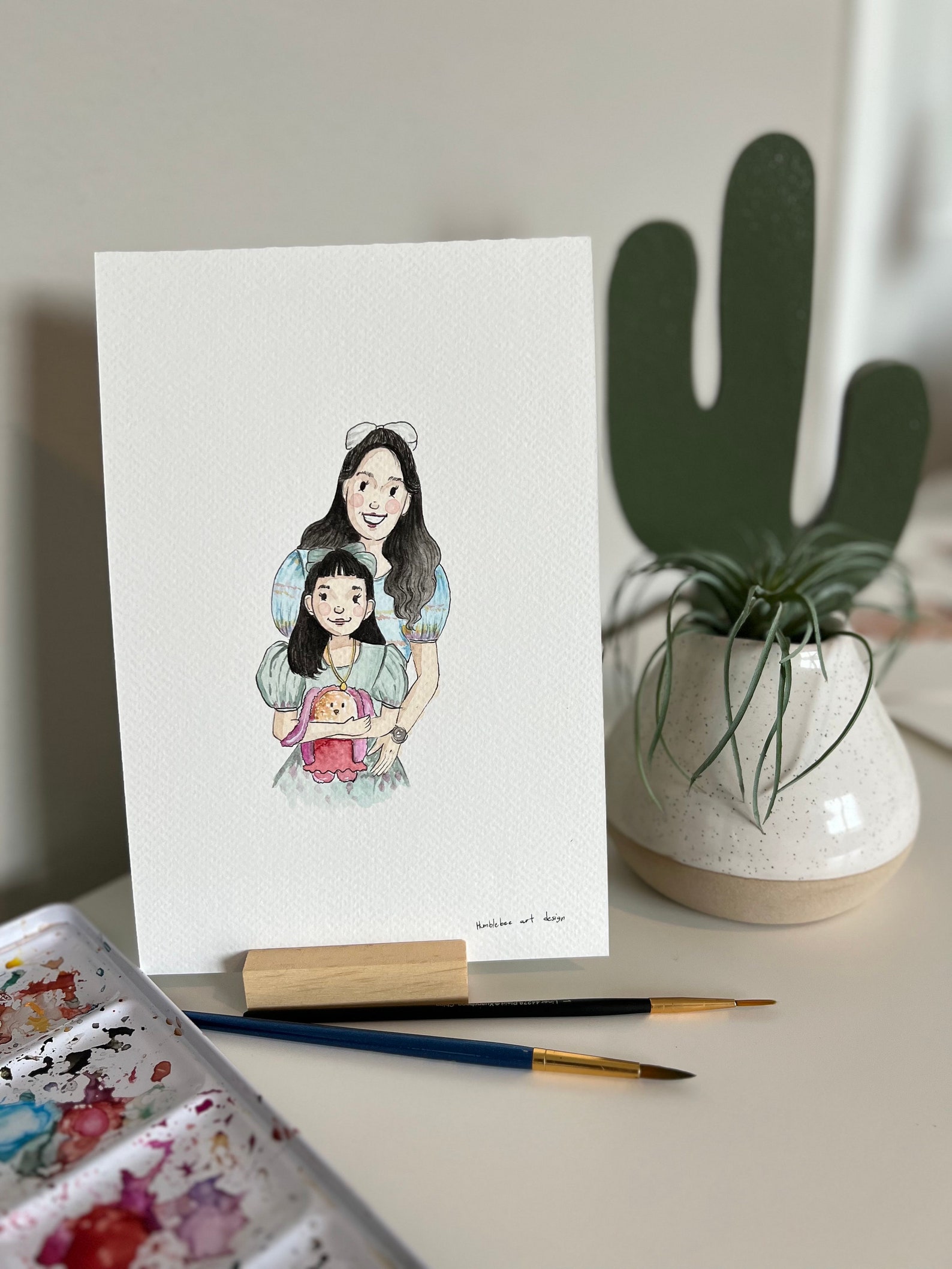 Custom Hand Painted Family Portrait Watercolor Illustration ...