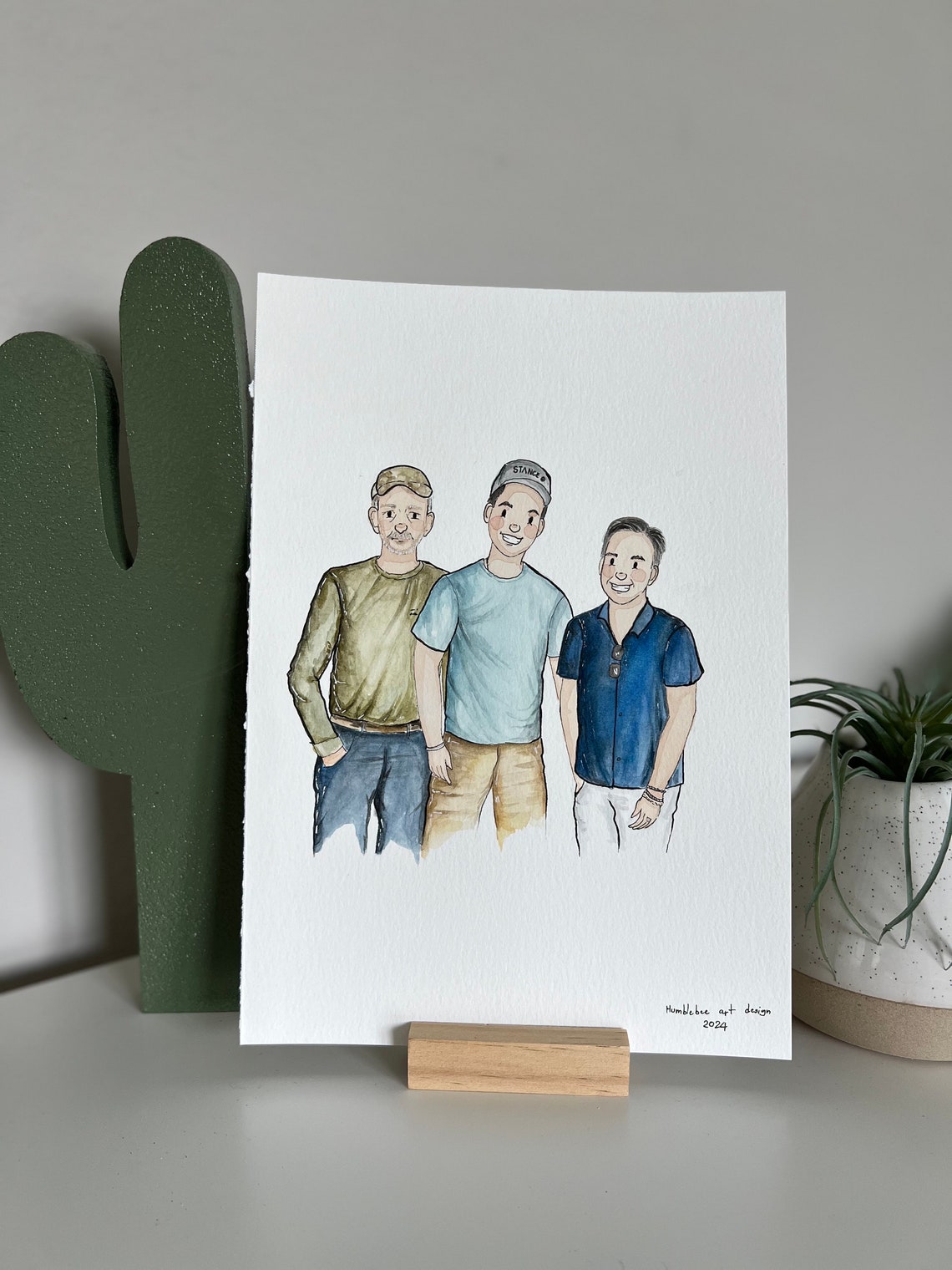 Custom Hand Painted Family Portrait Watercolor Illustration ...