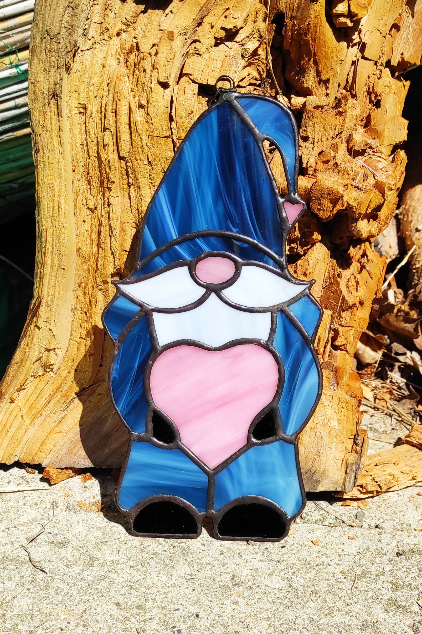 Stained Glass Gnome Suncatcher. Window Ornament, Gnomes Glass Decor ...