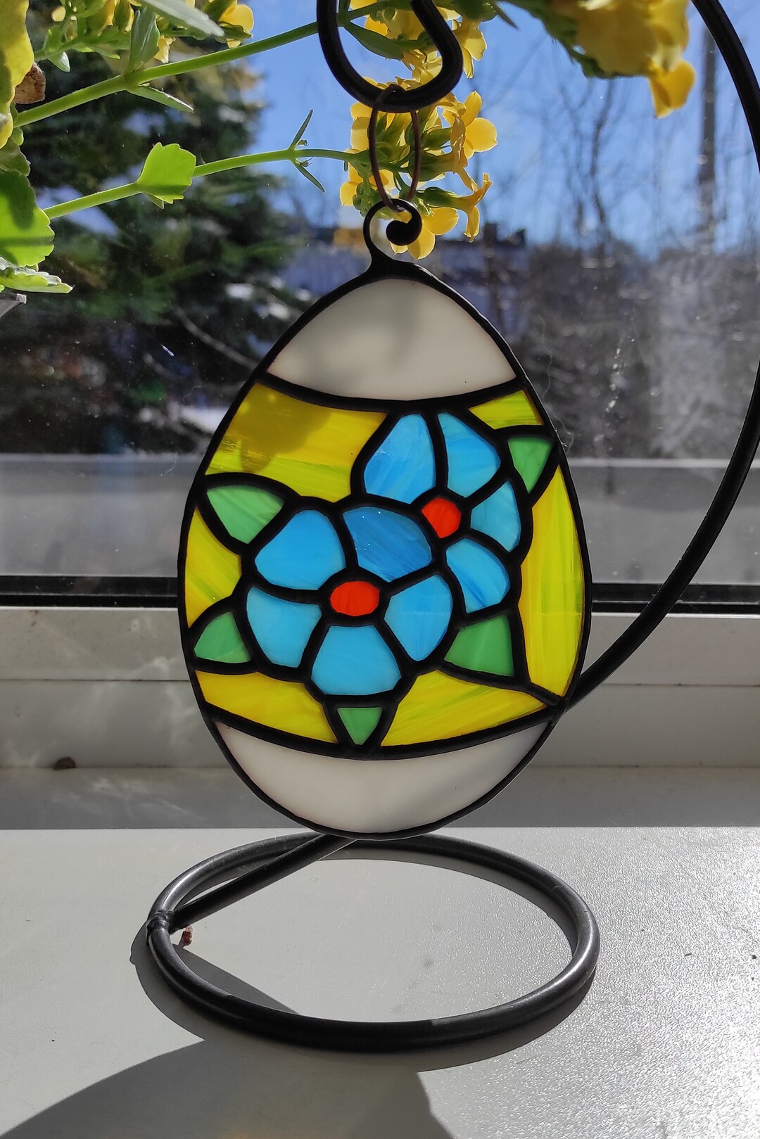 Stained Glass Easter Egg, Egg Ornament, Spring Decor, Stained Glass ...