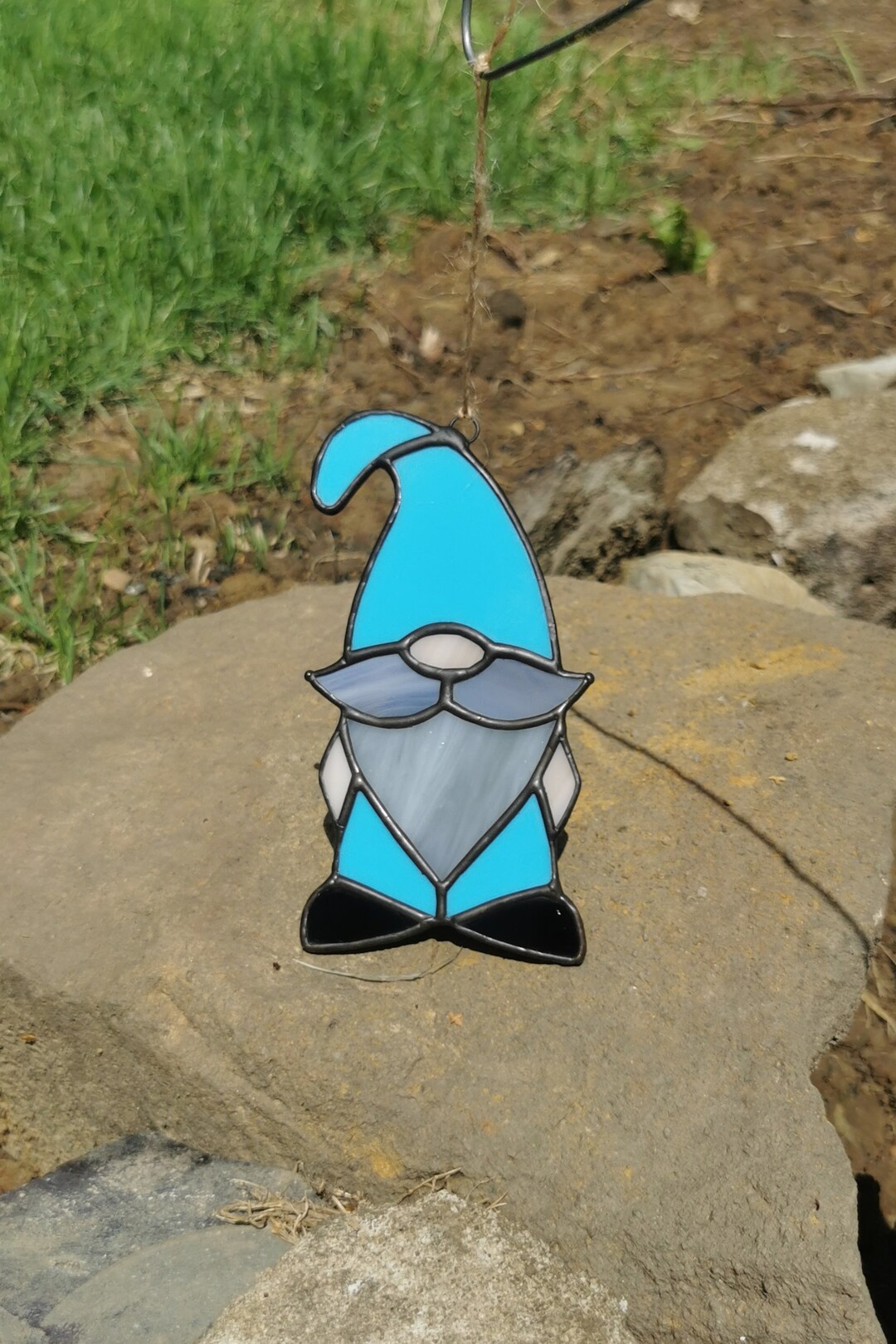 Stained Glass Gnome, Window Hanging Suncatcher, Home Decor, Cute Suncatcher Gnomes, Dwarf - Etsy