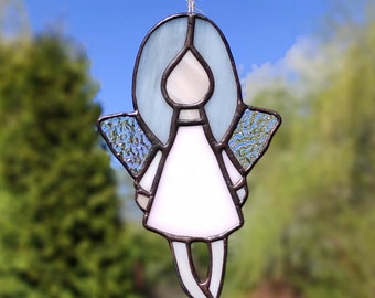 Guardian Angel Stained Glass Suncatcher, Window Decoration, Gift for ...