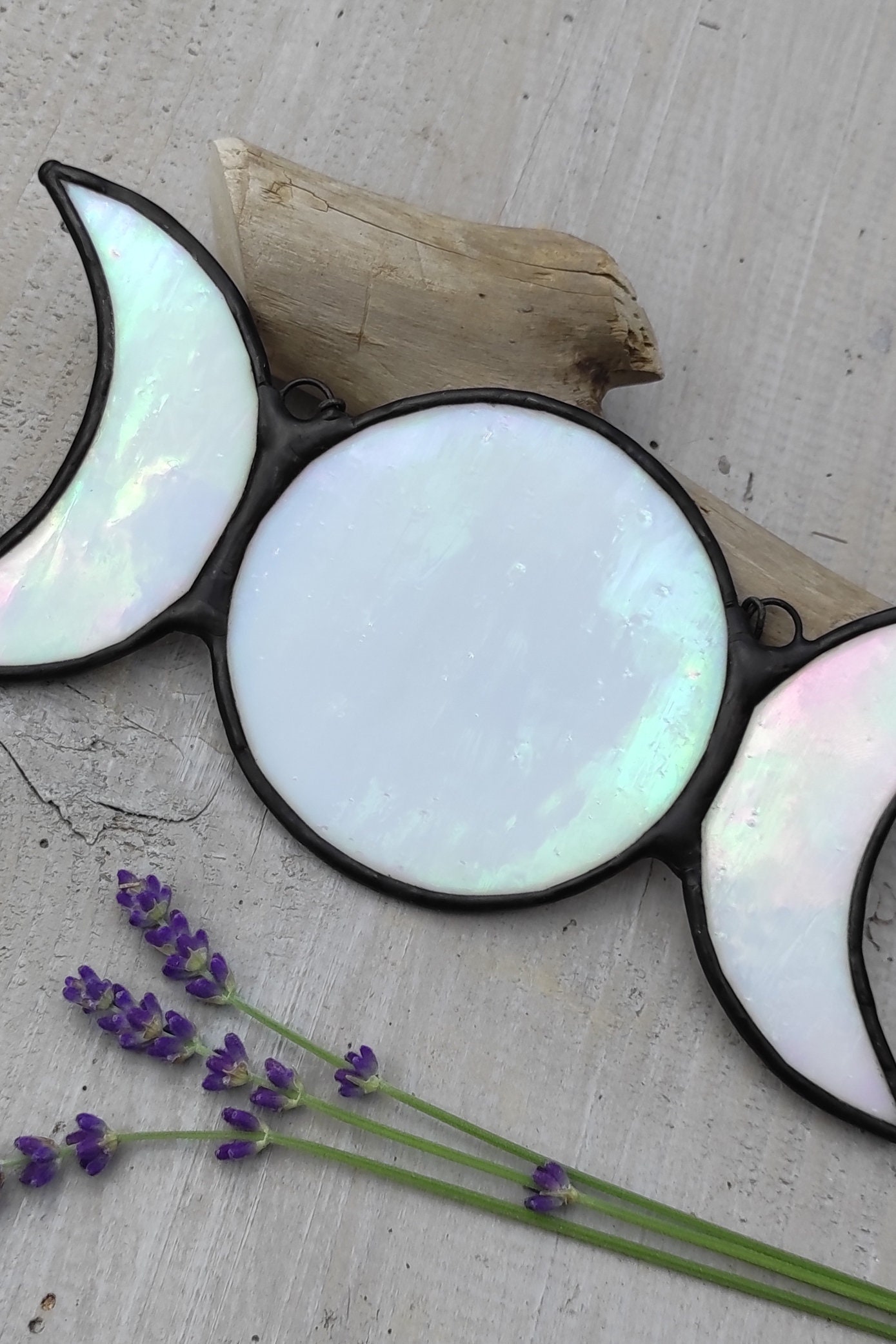 Suncatchers Art & Collectibles Bohemian decor Stained Glass Moon ...