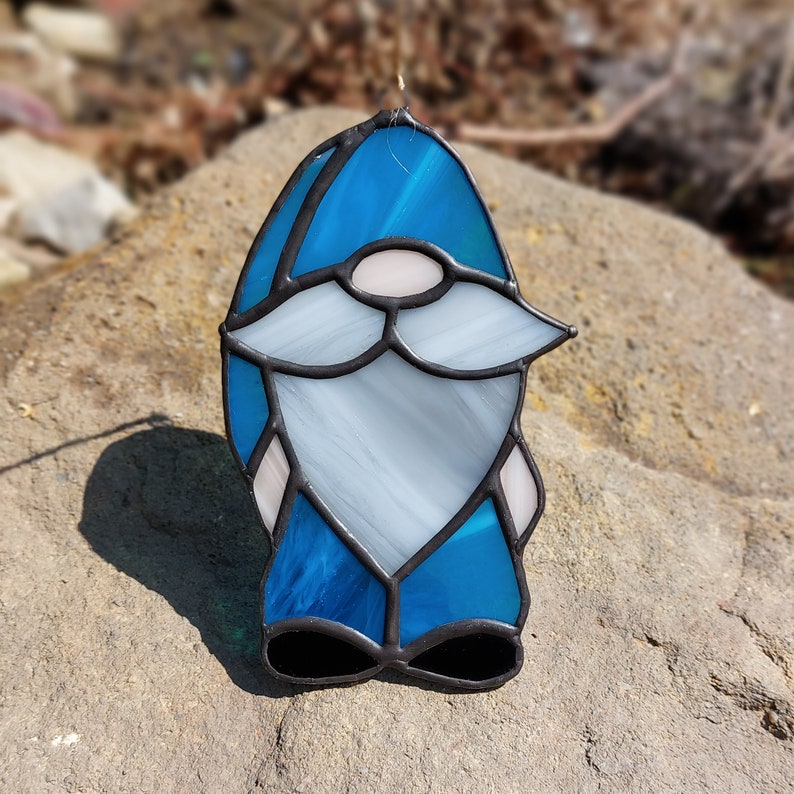 Stained Glass Gnome, Window Hanging Suncatcher, Home Decor, Cute ...