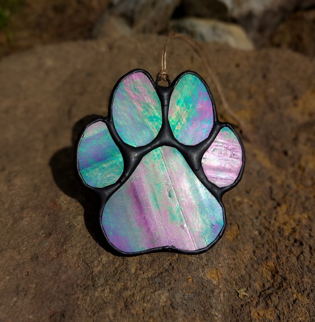 Stained Glass Pet Paw, Decor, Dog Paw, Cat Paw, Home Decor, Pet Lover ...