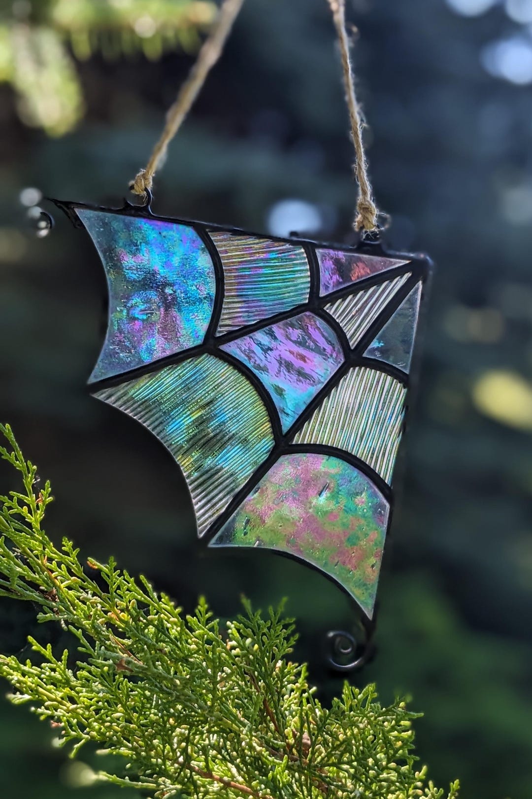 Stained Glass Spider Web, Home Decor, Ornament, Gift - Etsy