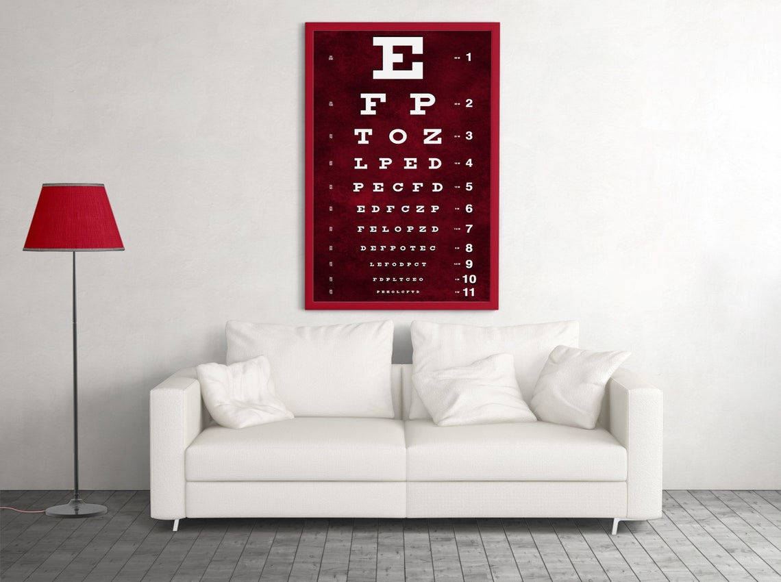 Eye Chart Poster Sage Green Snellen Pediatric Chart Print | Etsy