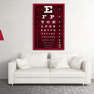 Eye Chart Poster, Sage Green Snellen Pediatric Chart Print, Optometrist ...