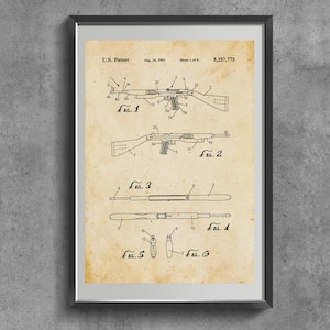 Revolver Technical Drawing. Revolver Patent Print. Vintage Revolver ...