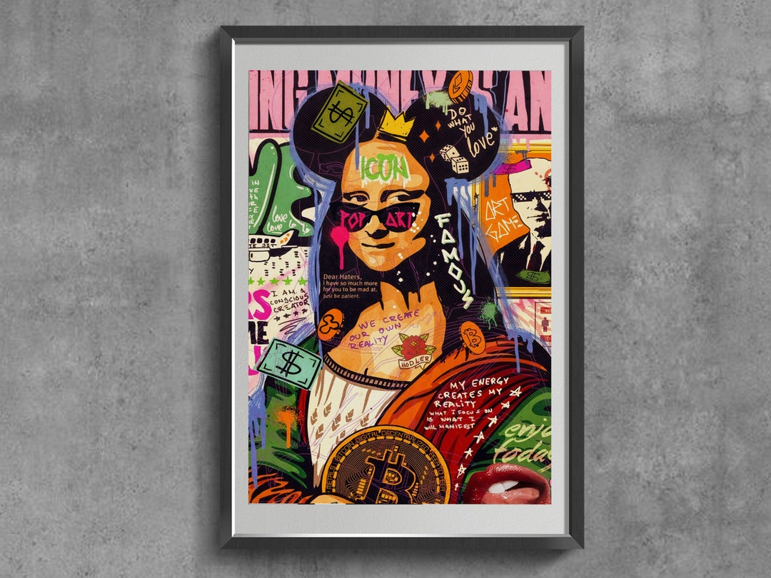 Mona Lisa Pop Art Poster. Pop Illustration Painting Print Wall Art. - Etsy