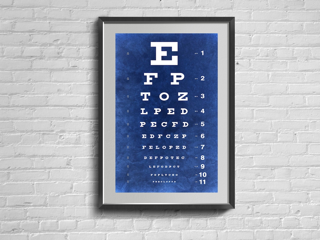 Eye Chart Art Poster, Snellen Pediatric Chart Print, Optometrist Wall ...