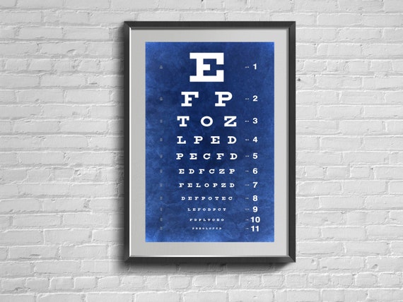 Eye Chart Art Poster Snellen Pediatric Chart Print - Etsy